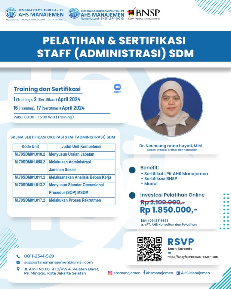 Upcoming Event - LSP MSDM AHS Manajemen